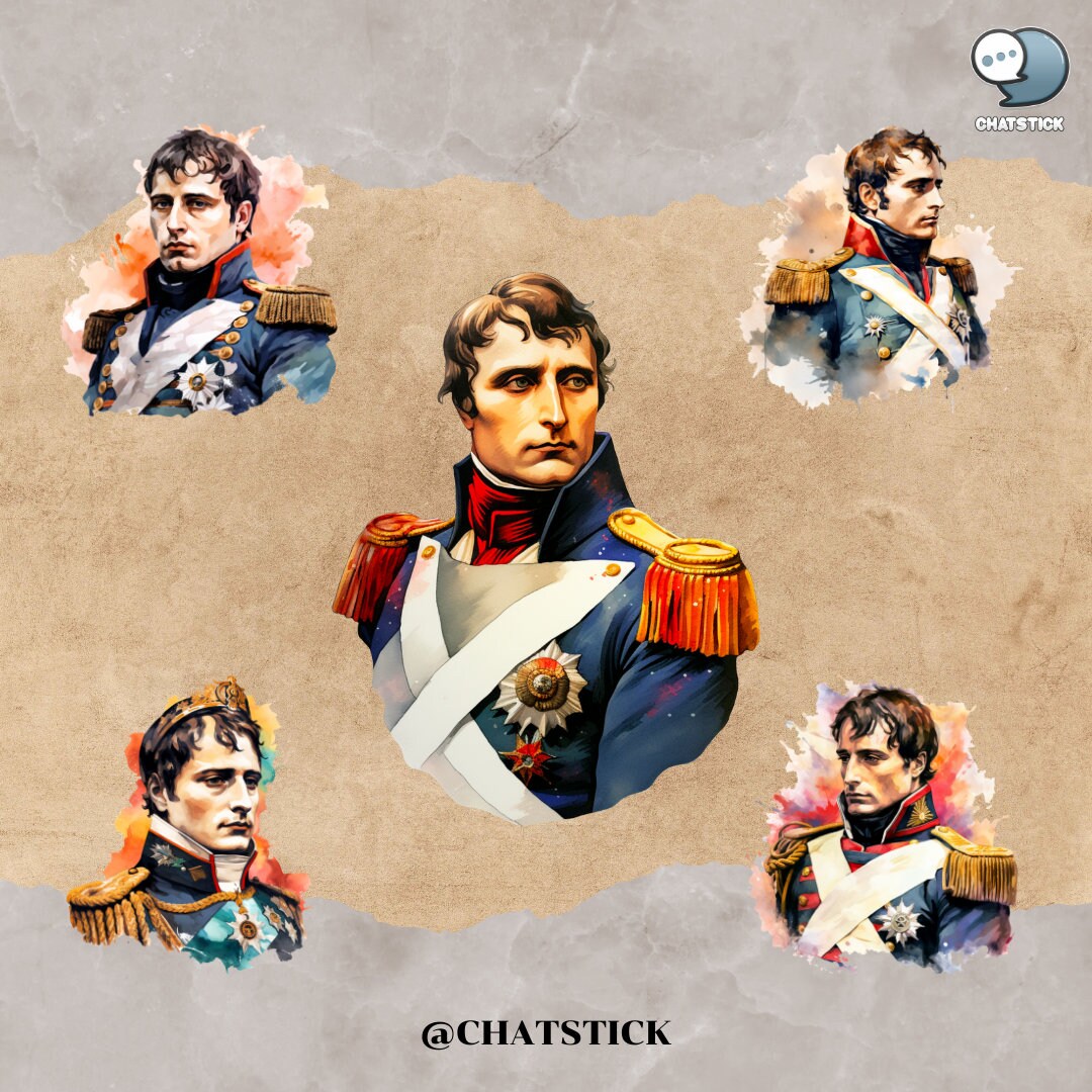 Napoleon Bonaparte Clipart Mega Pack - 140 PNG Watercolor Graphics ...