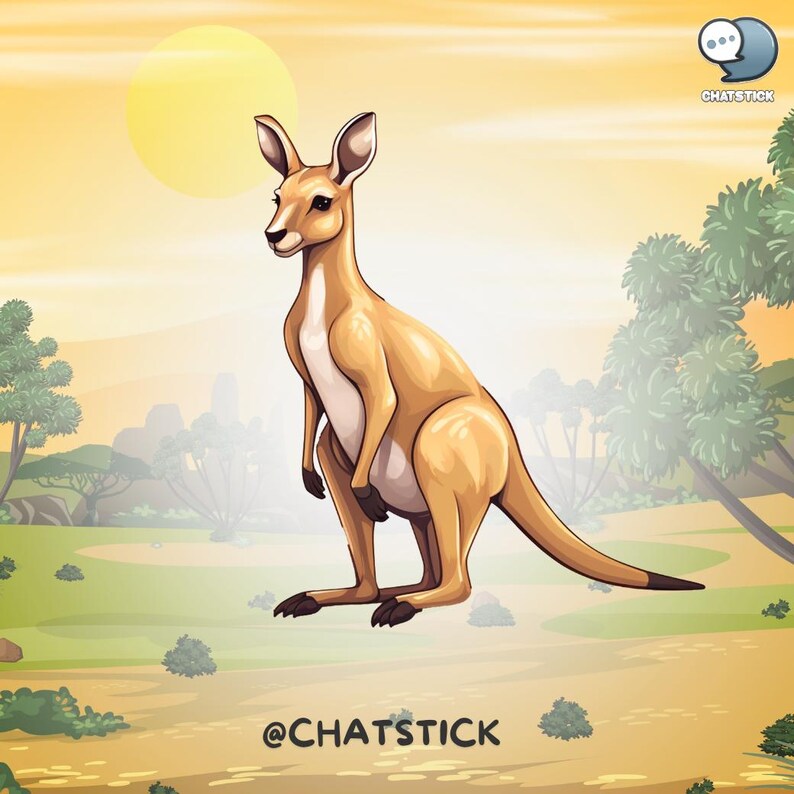 180 Kangaroo Digital Stickers Clipart Pack - High-quality PNG Printable ...