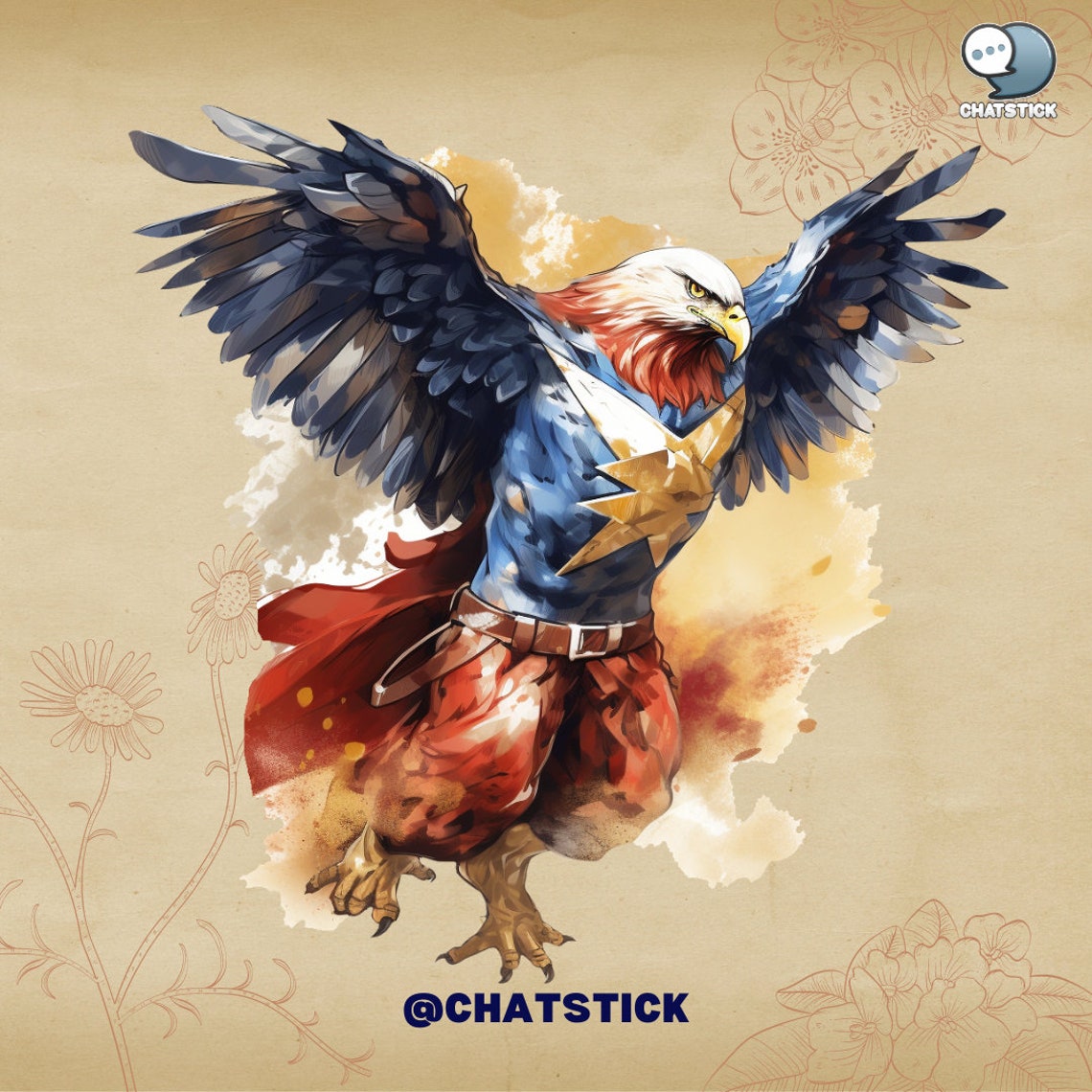 Watercolor Mega Pack of Victorian Vintage Eagle Superhero Clipart 200 ...