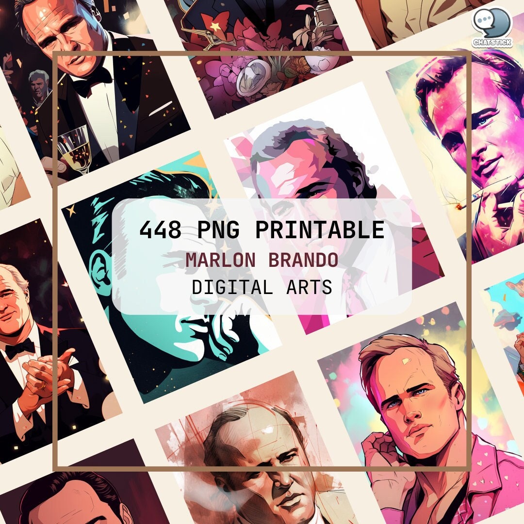 Marlon Brando Digital Art Posters Mega Pack - 448 High-resolution PNG ...