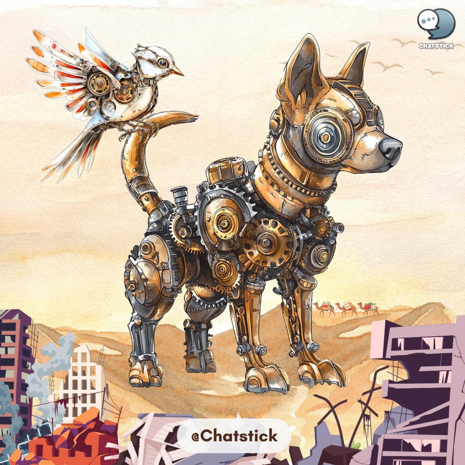 Steampunk Robots Clipart - 160 Victorian Mechanical Robots PNG, Gears ...