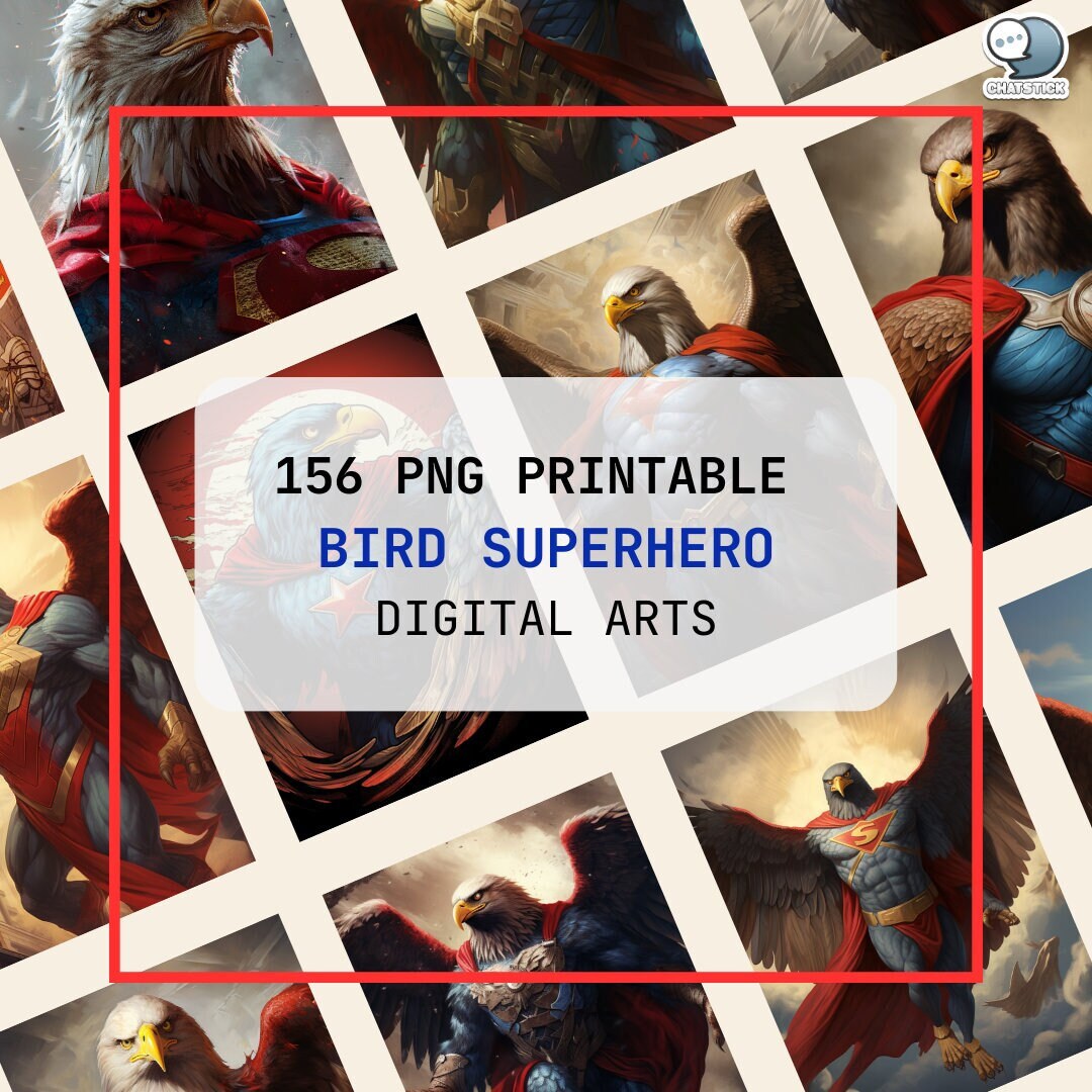 Bird Superhero Digital Art Poster Wall Art Mega Pack - 156 High ...