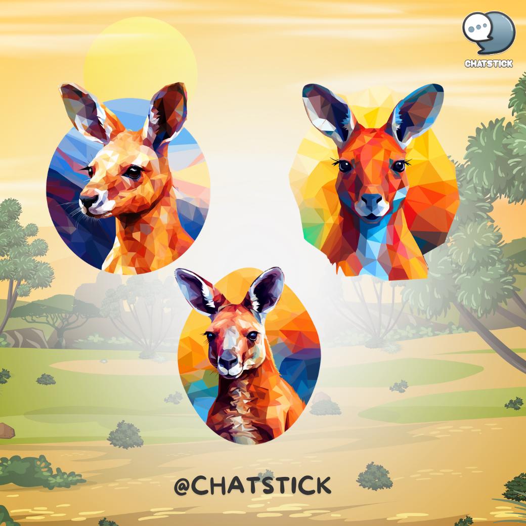180 Kangaroo Digital Stickers Clipart Pack - High-quality PNG Printable ...