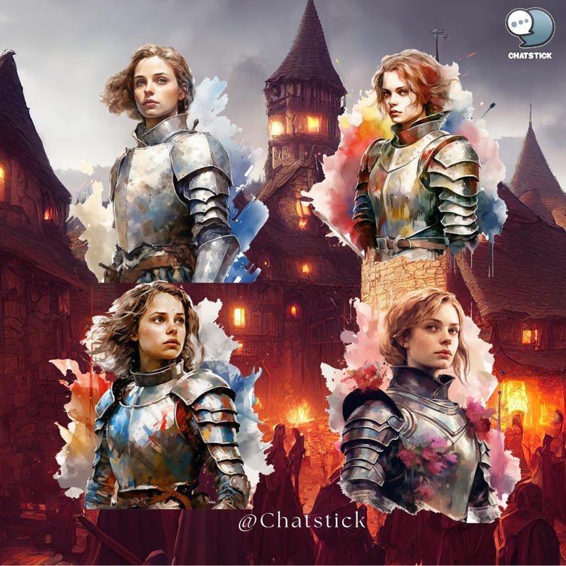 Joan of Arc Digital Clipart Pack – 180 Pngs, 3200x3200px, 300 DPI ...