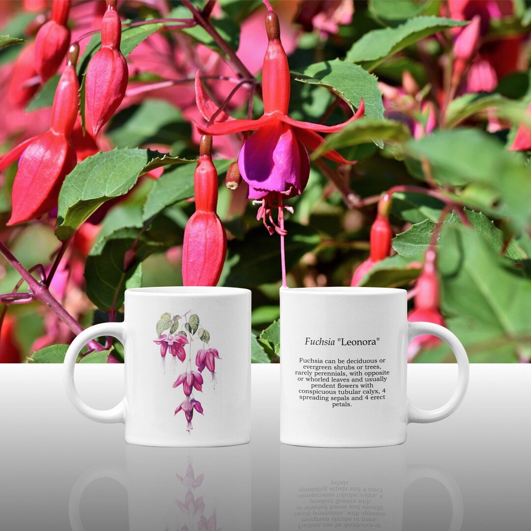 Fuchsia Beauty: 'leanora' Blossoms on an Elegant 11oz Mug Sip in Floral ...