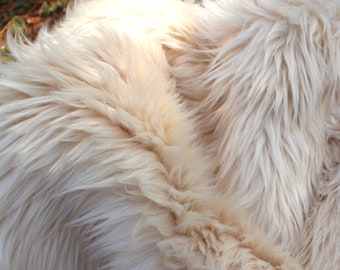 FD Furs CHOCOLATE BROWN Long Pile Shag Faux Fur Shaggy Fabric Pieces ...