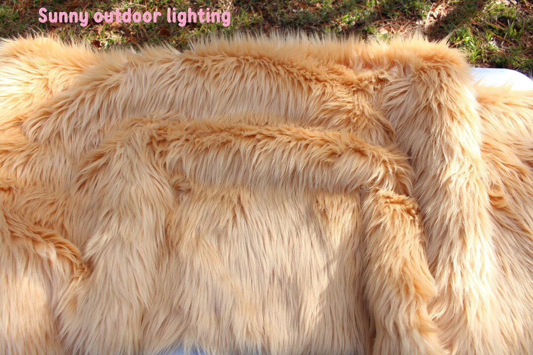 FD Furs HONEY BLONDE Long Pile Shag Faux Fur Shaggy Fabric Pieces for ...