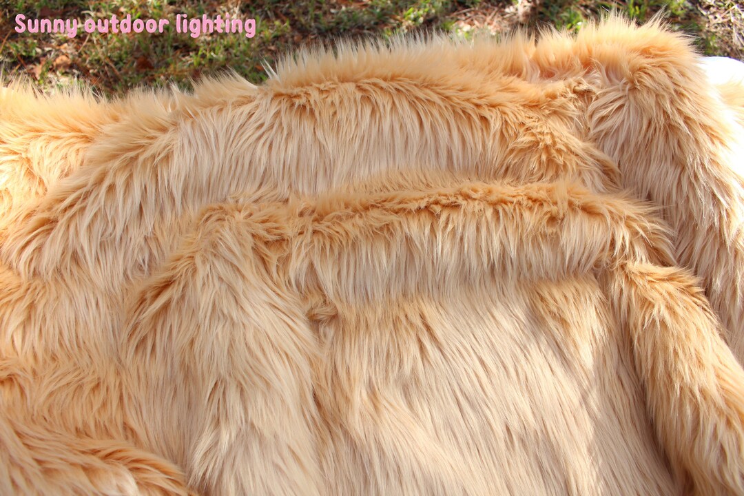 FD Furs HONEY BLONDE Long Pile Shag Faux Fur Shaggy Fabric Pieces for ...