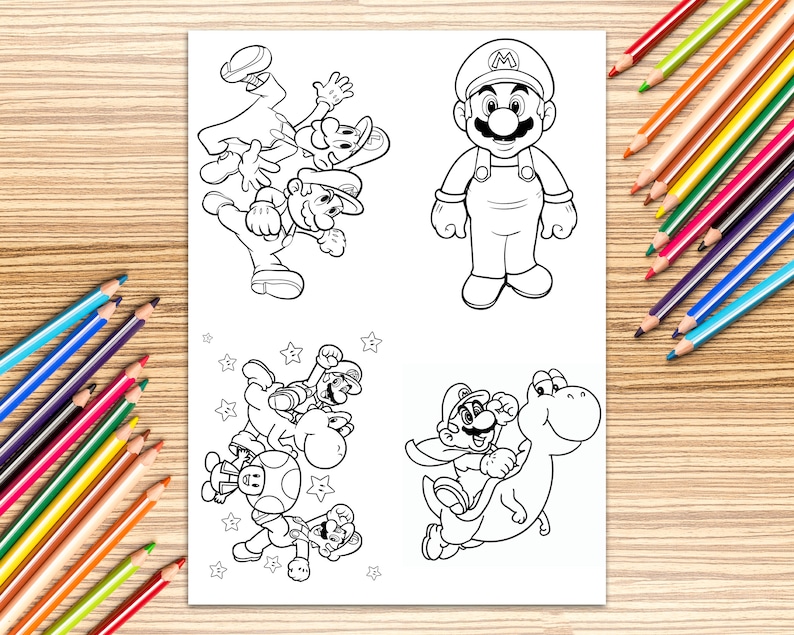 Printable Birthday Mario Party Coloring Pages Custom Personalized Mario ...