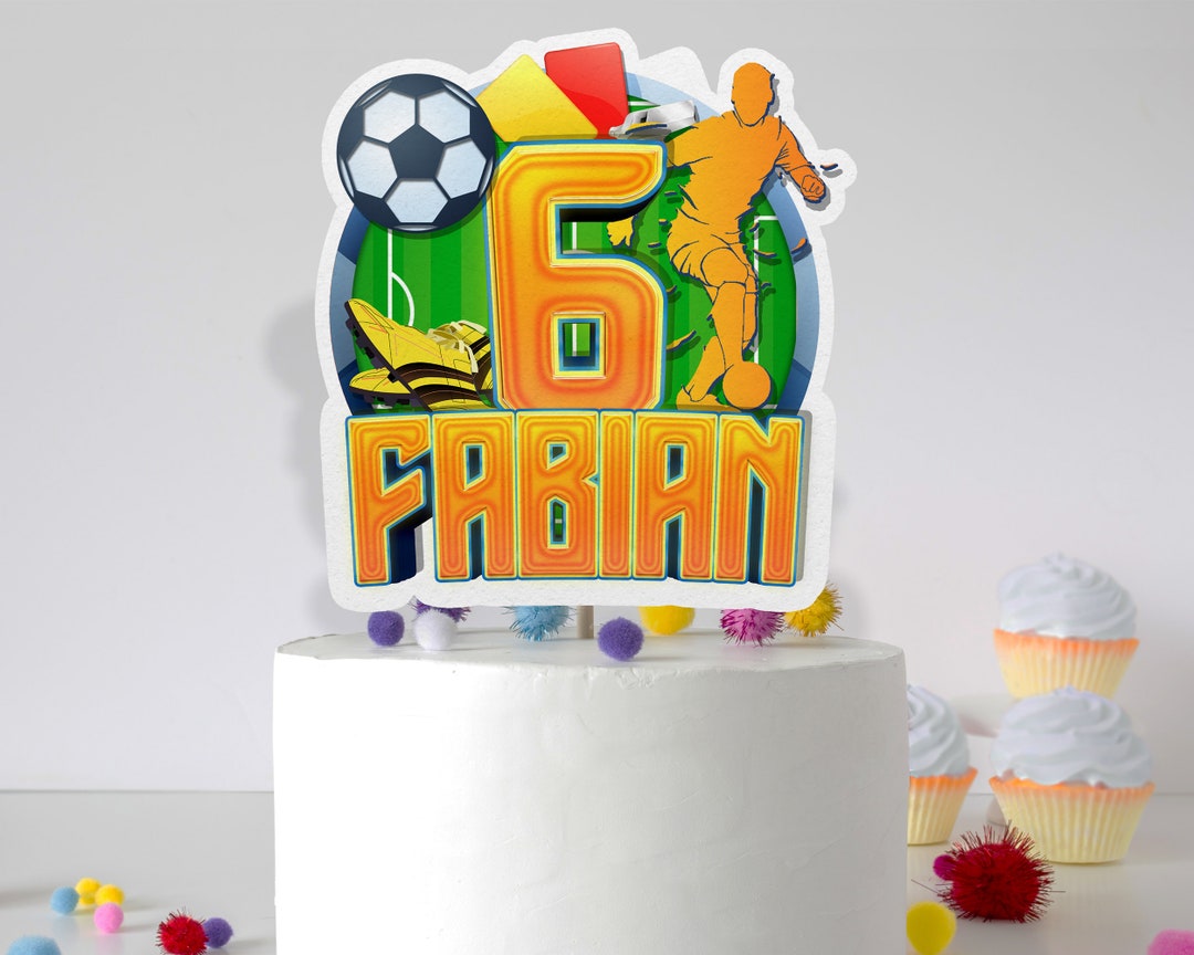Digital And Printable Birthday Soccer Cake Topper Custom Personalized