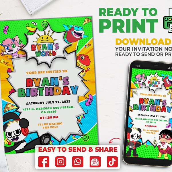 Ryans World Party Supplies - Etsy