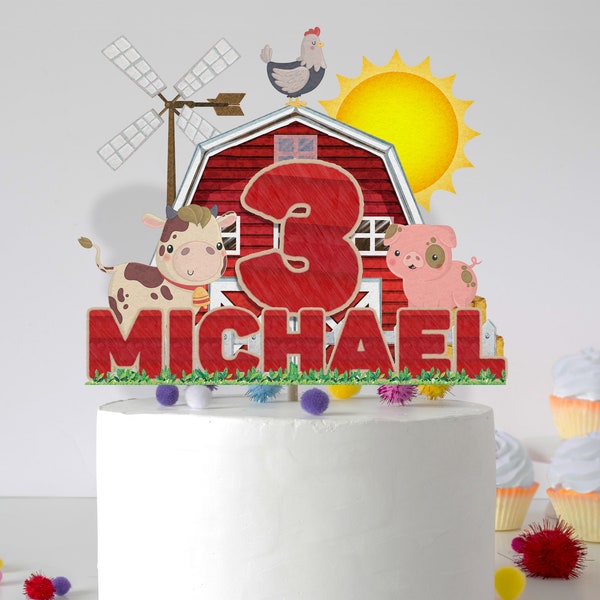 Farm Cake Topper - Etsy