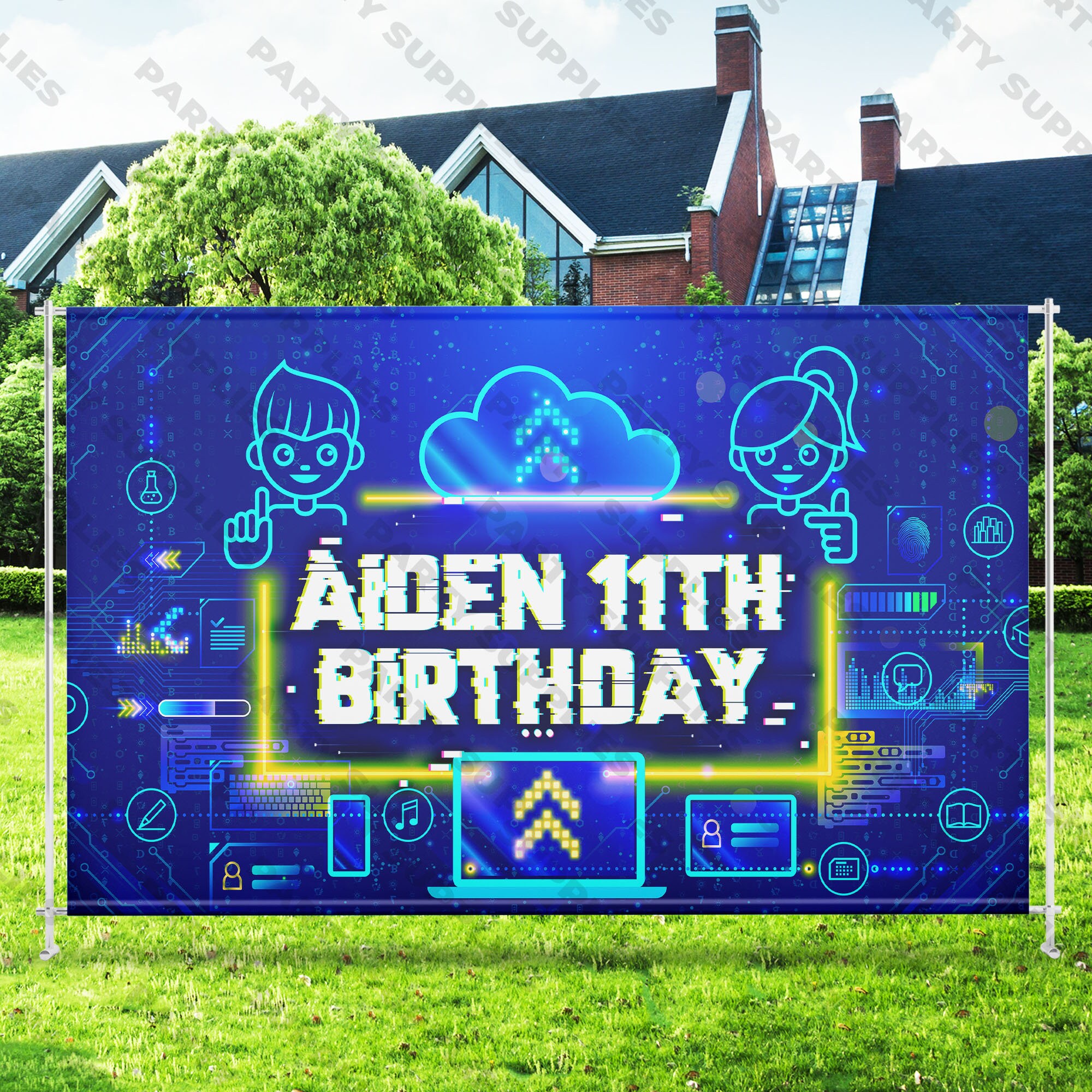 Little Coding Backdrop Birthday Party Personalizable Programmer ...