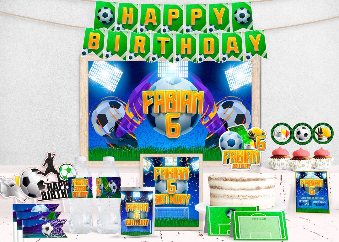 Soccer Party Bundle, Printable Custom Futbol Party, Birthday Soccer ...