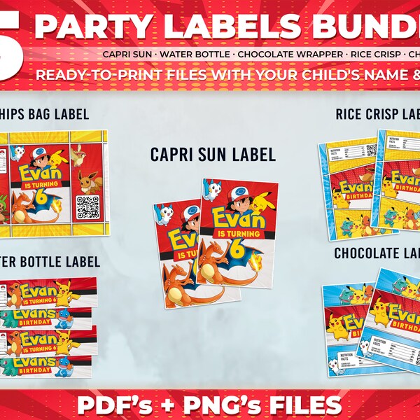 Birthday Party Label - Etsy