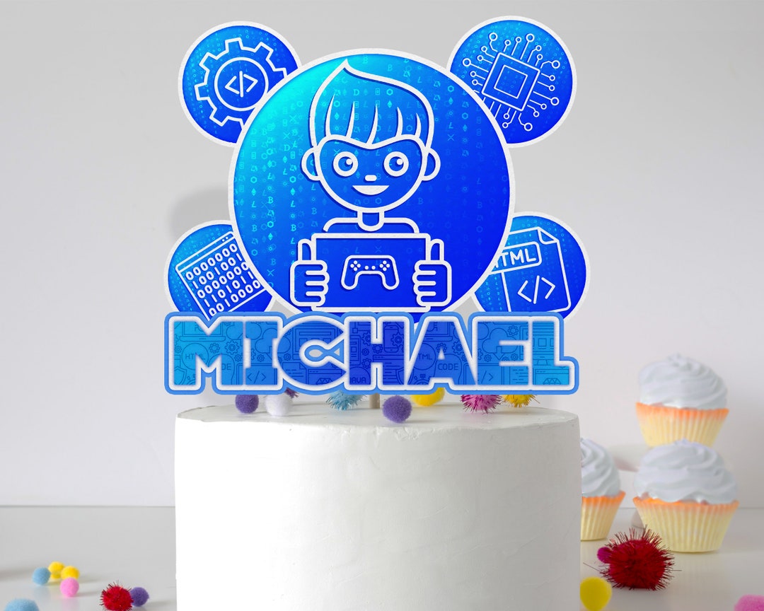 Digital & Printable Birthday Coding Cake Topper Custom - Etsy
