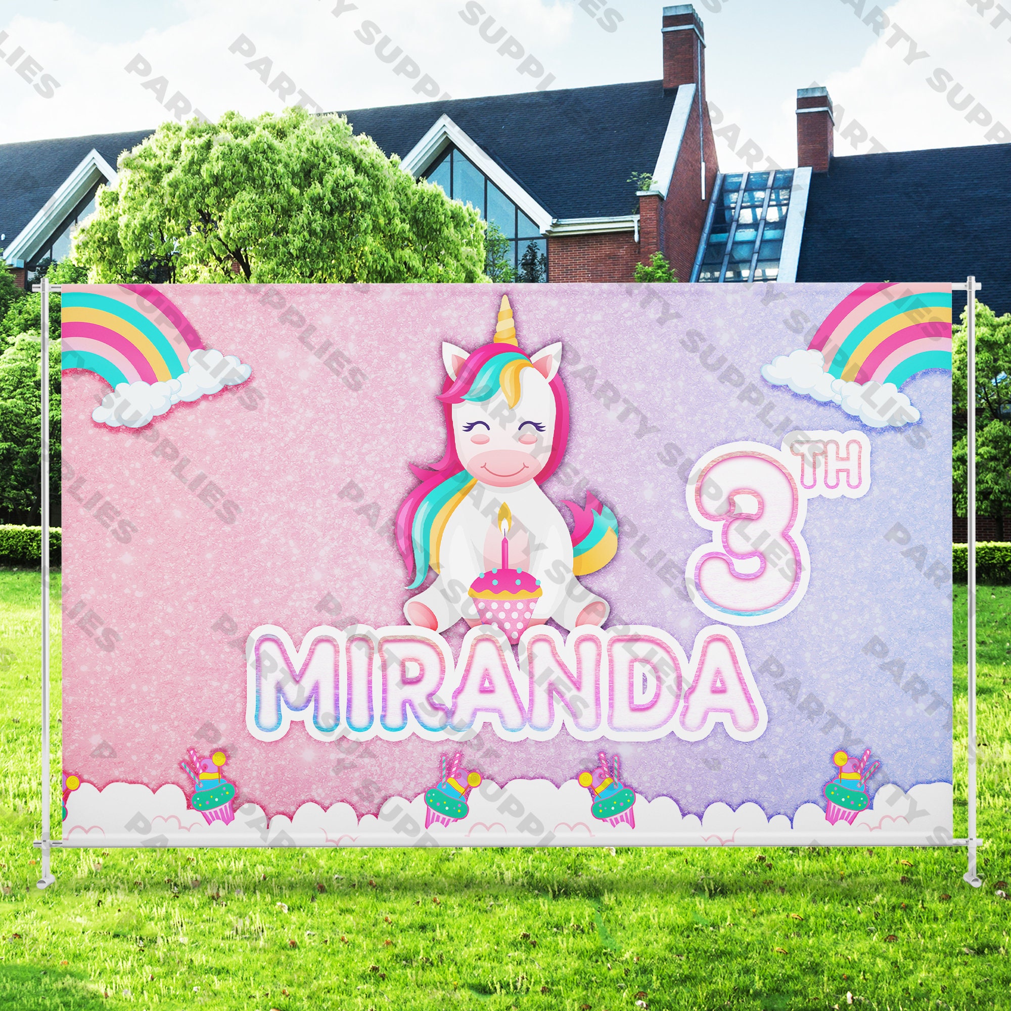 Unicorn Birthday Party Bundle, Printable Custom Rainbow Unicorn Party ...
