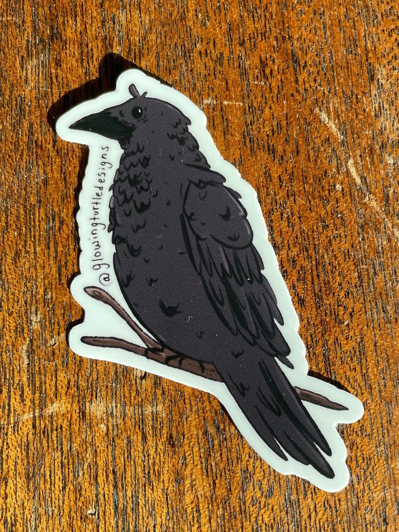 Crow Vinyl Sticker - Etsy