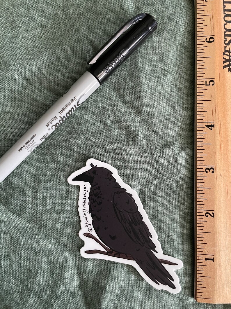 Crow Vinyl Sticker - Etsy