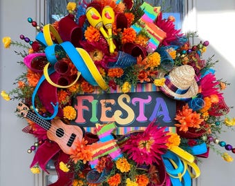 Fiesta Wreath. Cinco De Mayo. Party Wreath. - Etsy