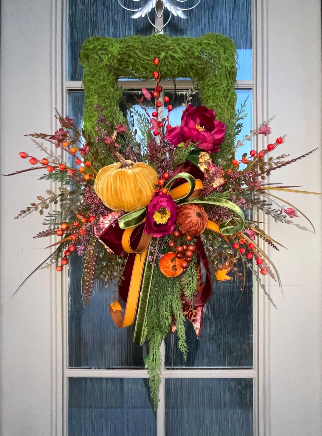 Bordeaux Fall Moss Wreath - Etsy