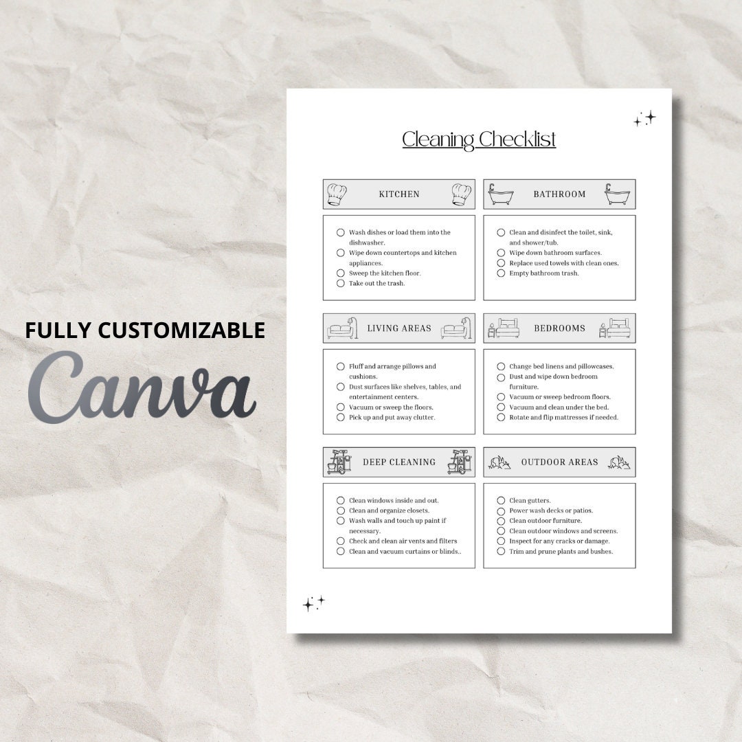 Cleaning Checklist Aesthetic Checklist Printable Checklist Printable ...