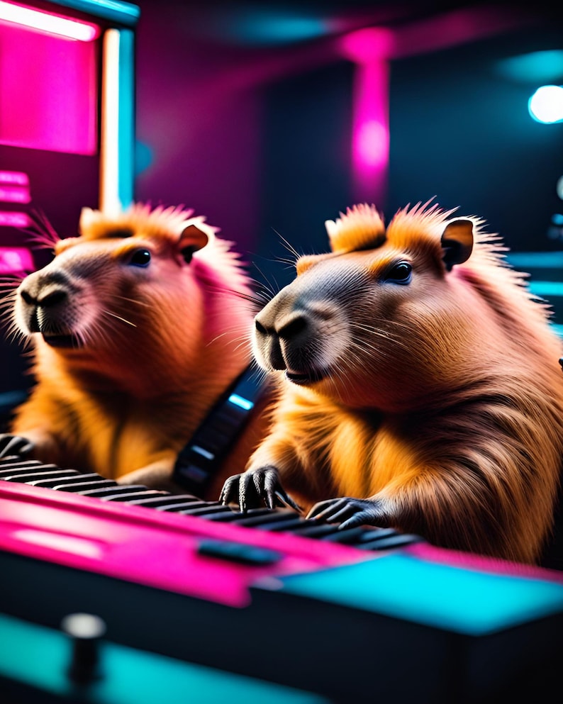 Capybaras, AI Generated, AI Art , Digital Download - Etsy