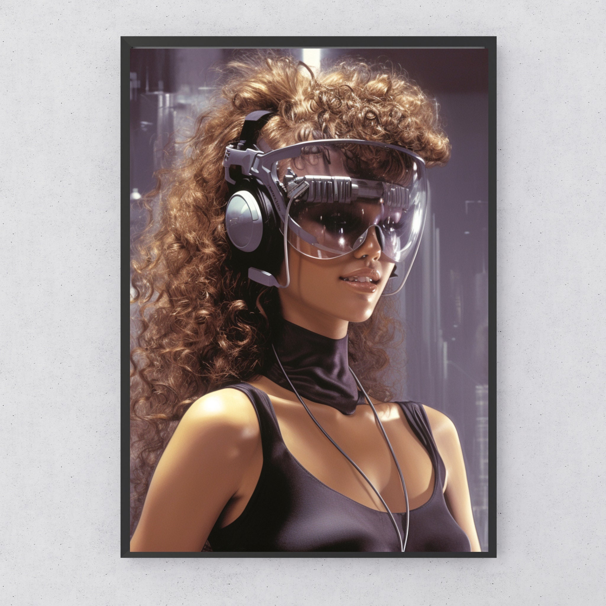 Retrotech Woman 4pack Digital Download, Digital Art Print, AI Generated ...