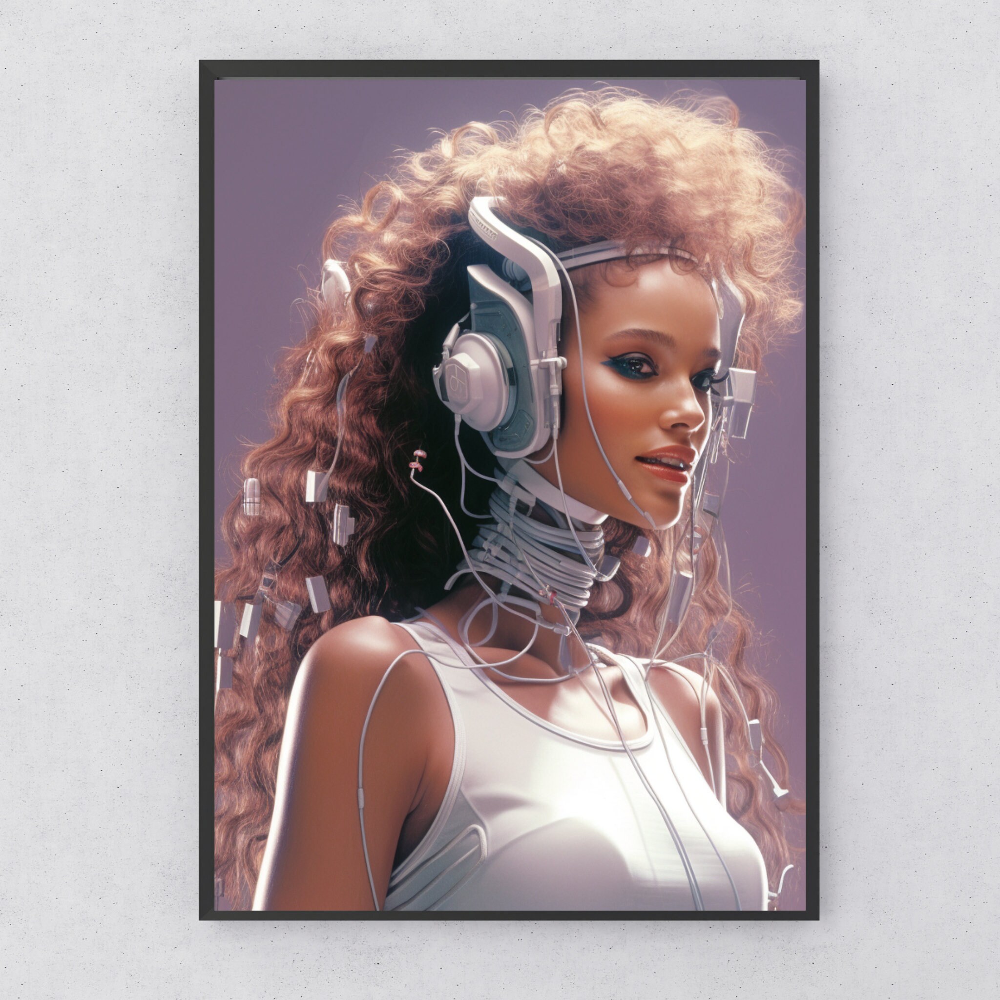 Retrotech Woman 4pack Digital Download, Digital Art Print, AI Generated ...