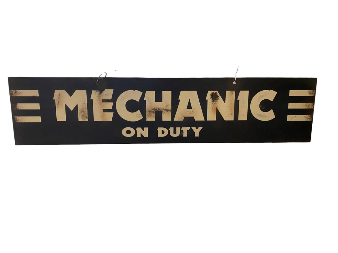 Custom "mechanic on Duty" Sign Black 36" L X 8" H X 1/4" D Flat ...