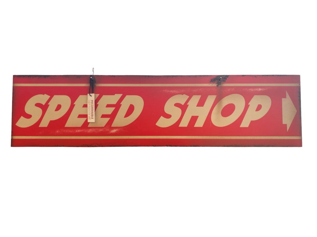 Ron Corder Custom "speed Shop" Sign Red 36" L X 9" H X 1/4" D Flat ...