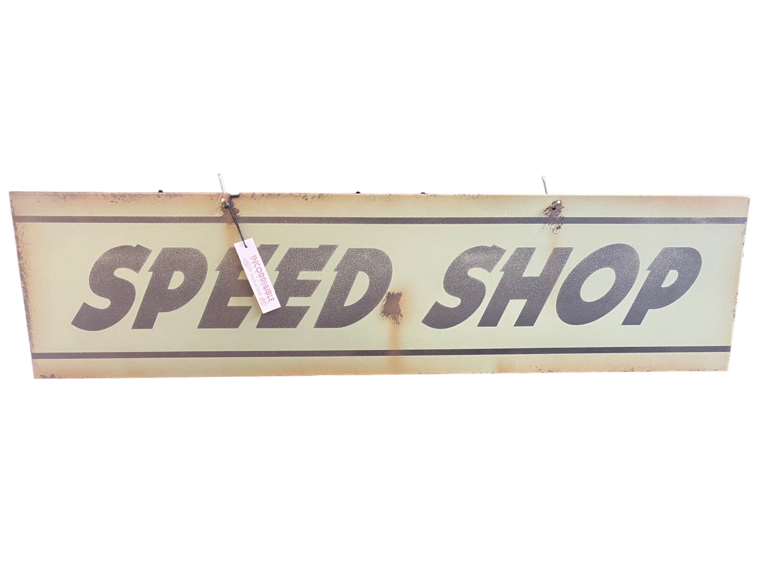 Ron Corder Custom "speed Shop" Sign 36" L X 9" H X 1/4" D Flat Aluminum ...