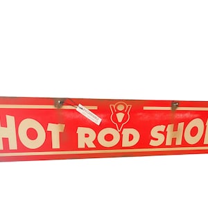 Ron Corder Custom "hot Rod Shop" Sign Red 36" L X 8" H X 1/4" D Flat ...