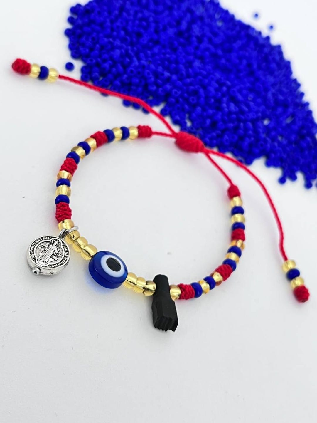 Jet Three Elements Good Luck Protection Bracelet - Etsy