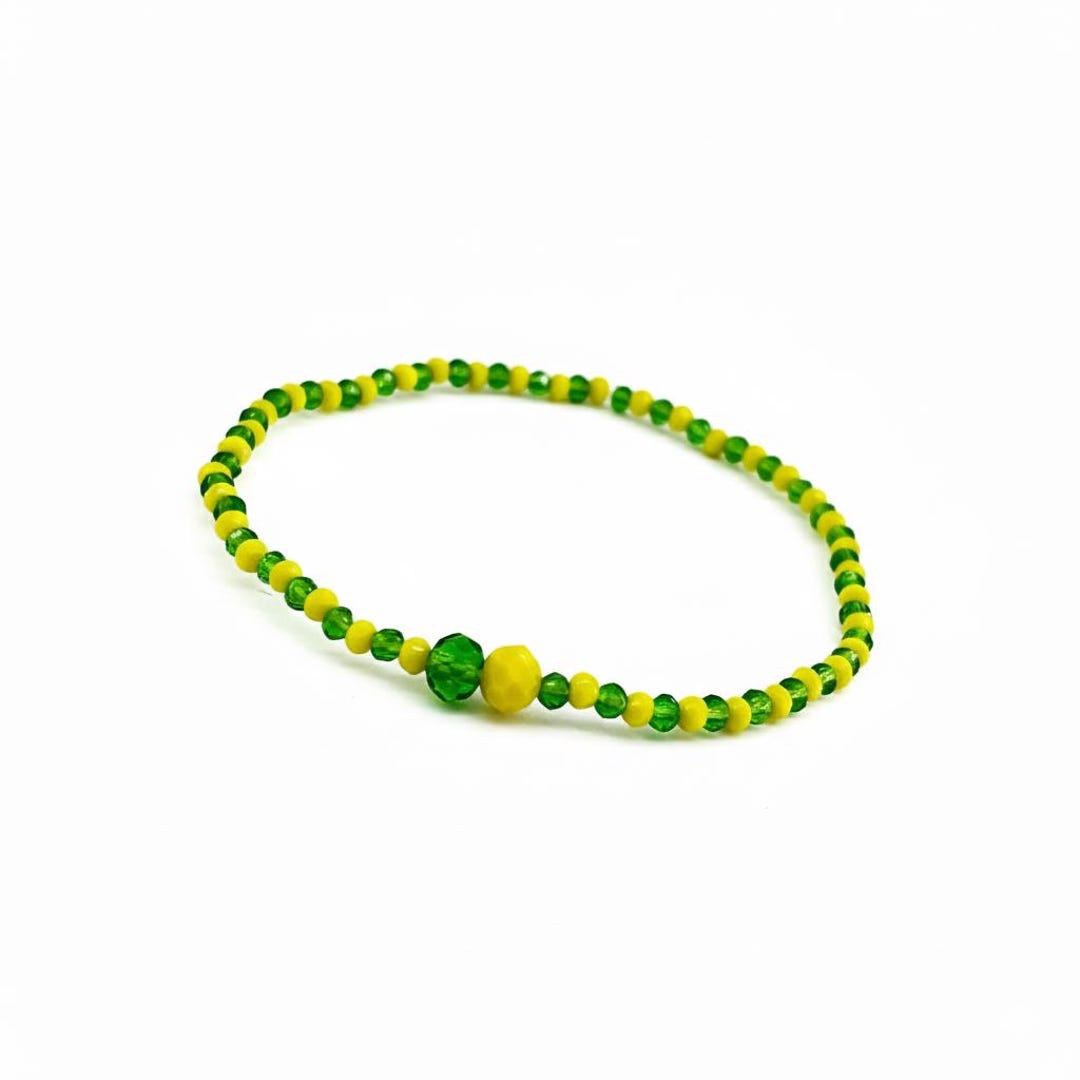 Orula Ilde | Slim / Minimalist Style - Handmade Green & Yellow Crystal ...