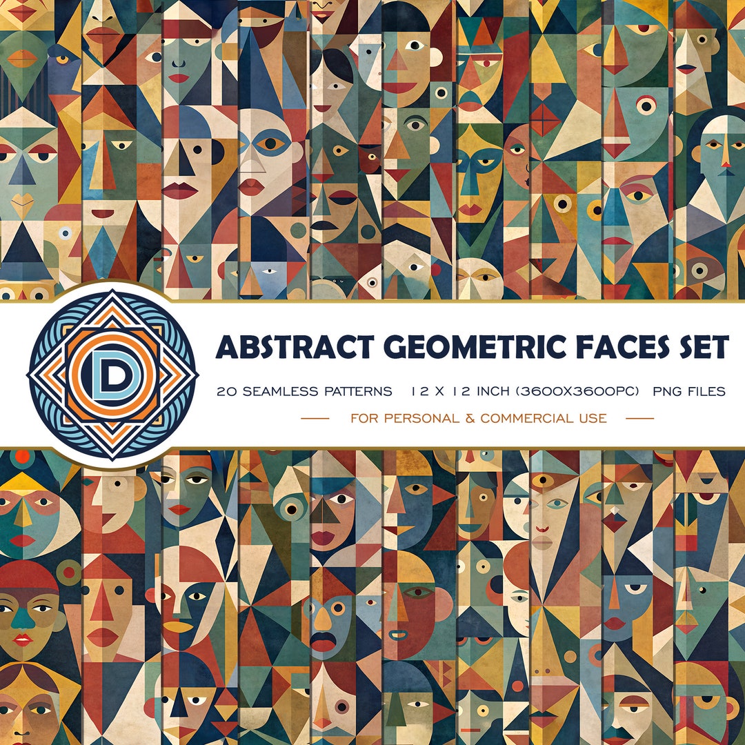 Abstract Geometric Faces Patterns 20 Abstract Seamless Patterns L ...