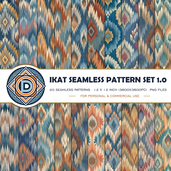 Ikat Digital Paper - Etsy