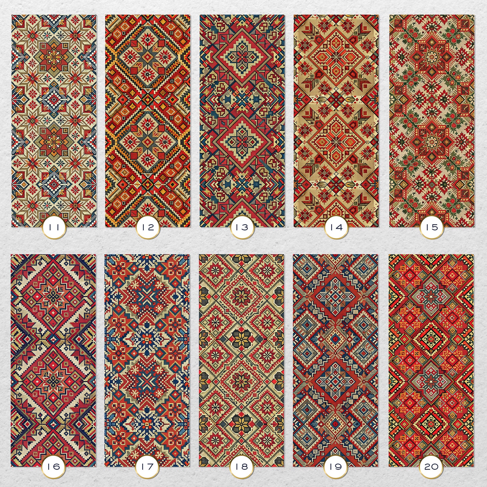 Slavic Embroidery Pattern Set 2.0 - 20 Seamless Patterns L Digital ...