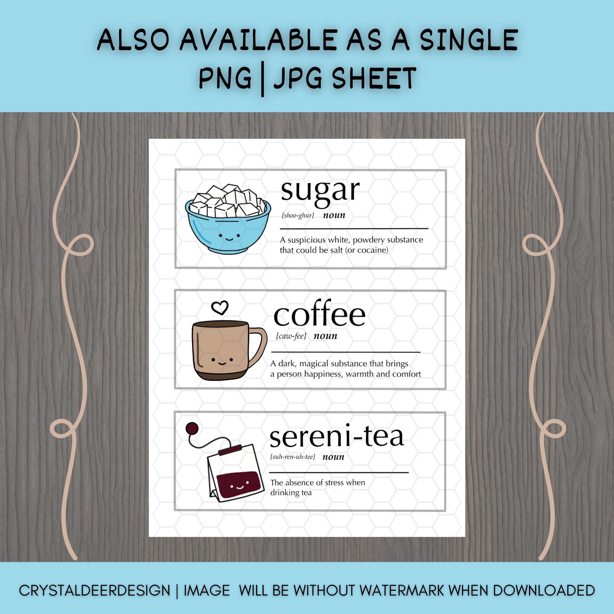 Printable Coffee, Sugar, & Tea Labels Custom Kitchen Organizing Labels ...
