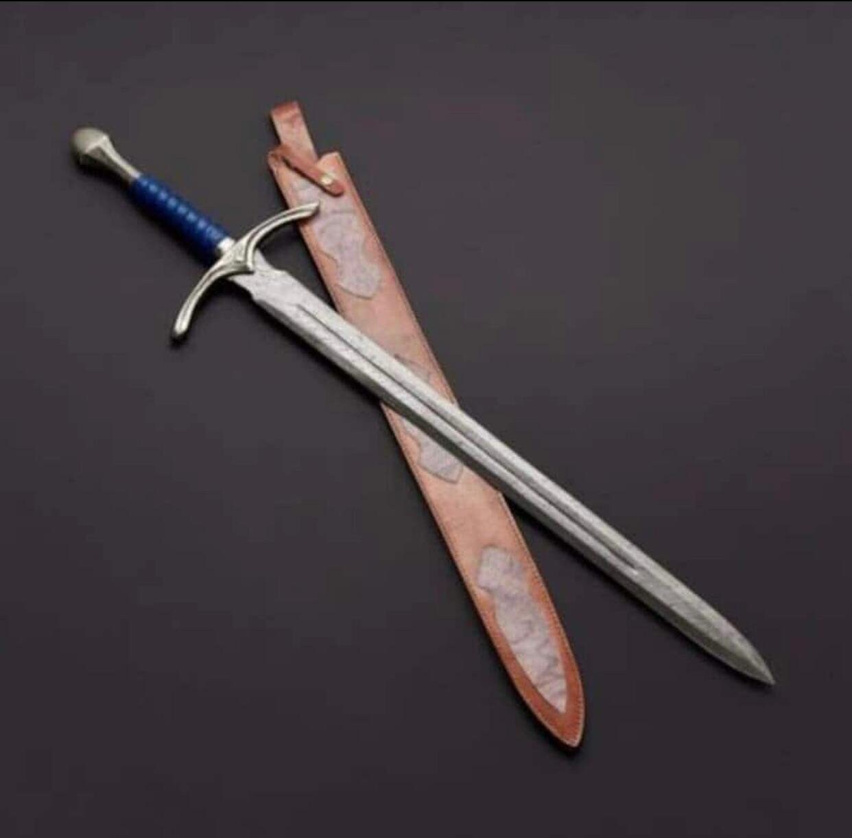 Hand Forged Damascus Steel Sword, Viking Sword, Battle Ready Sword ...