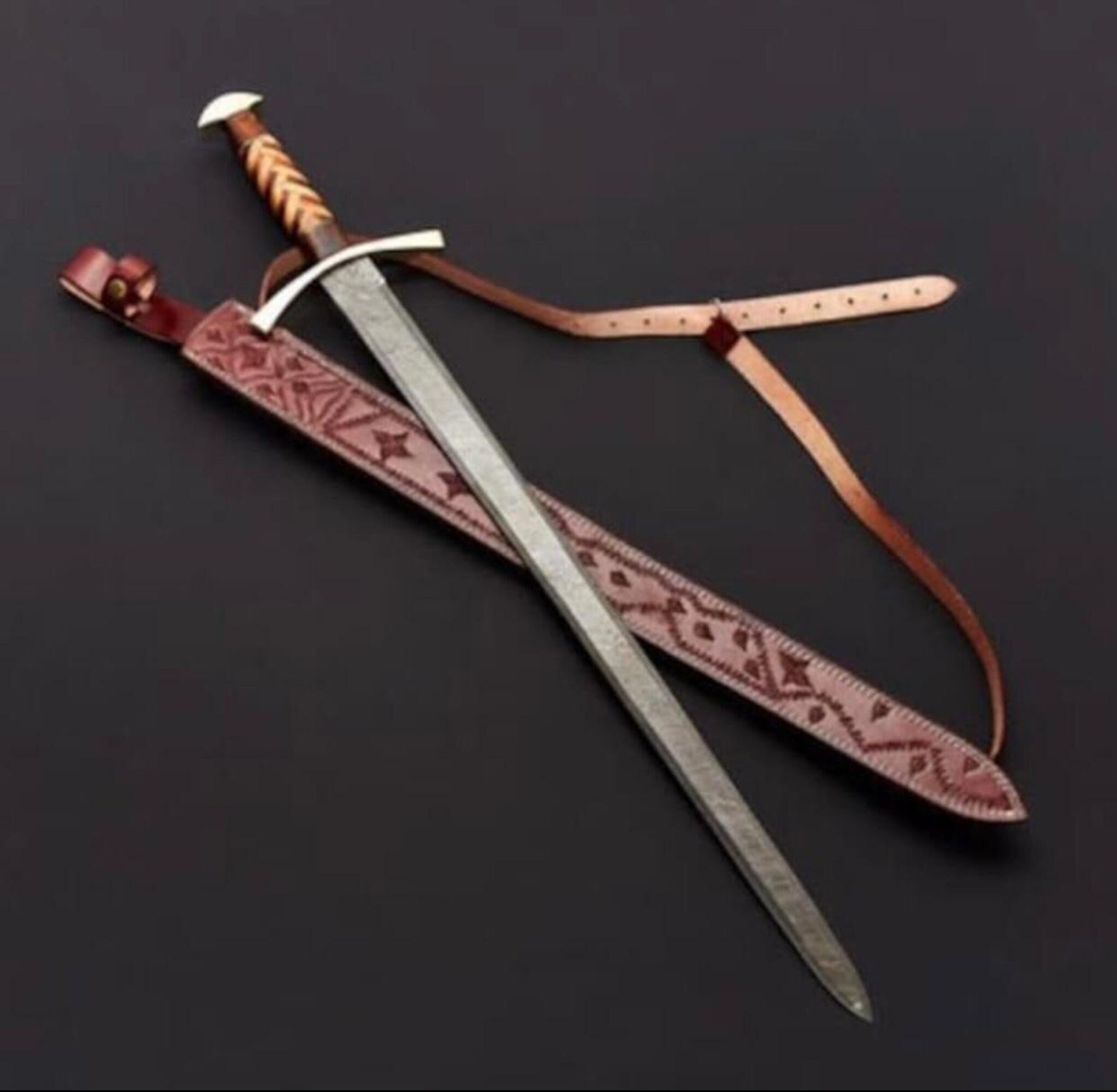 Hand Forged Damascus Steel Sword, Viking Sword, Battle Ready Sword ...