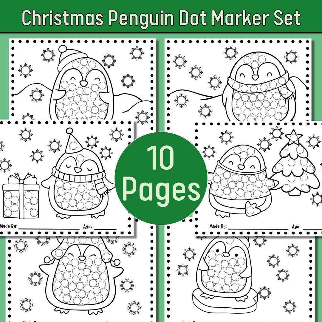 Christmas Dot Marker Penguin, Christmas Dot Marker Printables ...