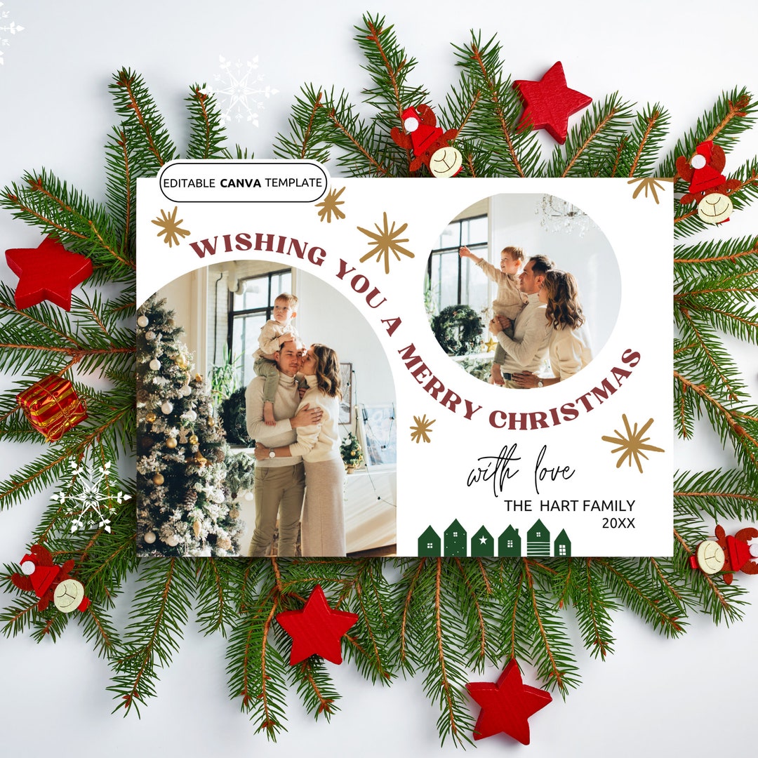 Christmas Card Template Custom Photo Christmas Card Canva Editable ...