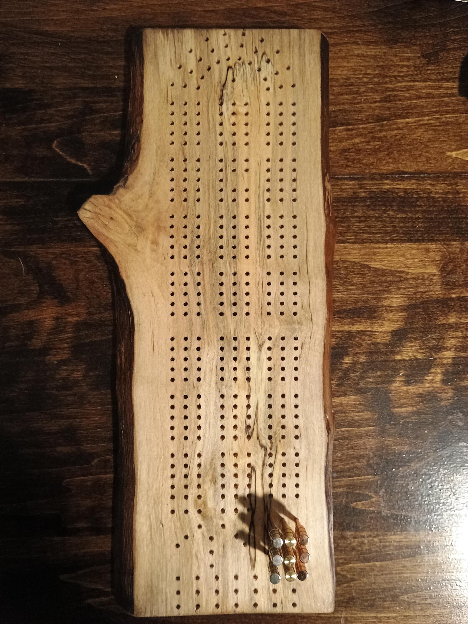 Handmade Rustic Live Edge Cribbage Board - Etsy