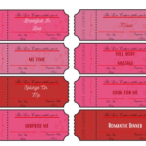 Customizable Printable Valentine's Day Love Coupons - Etsy
