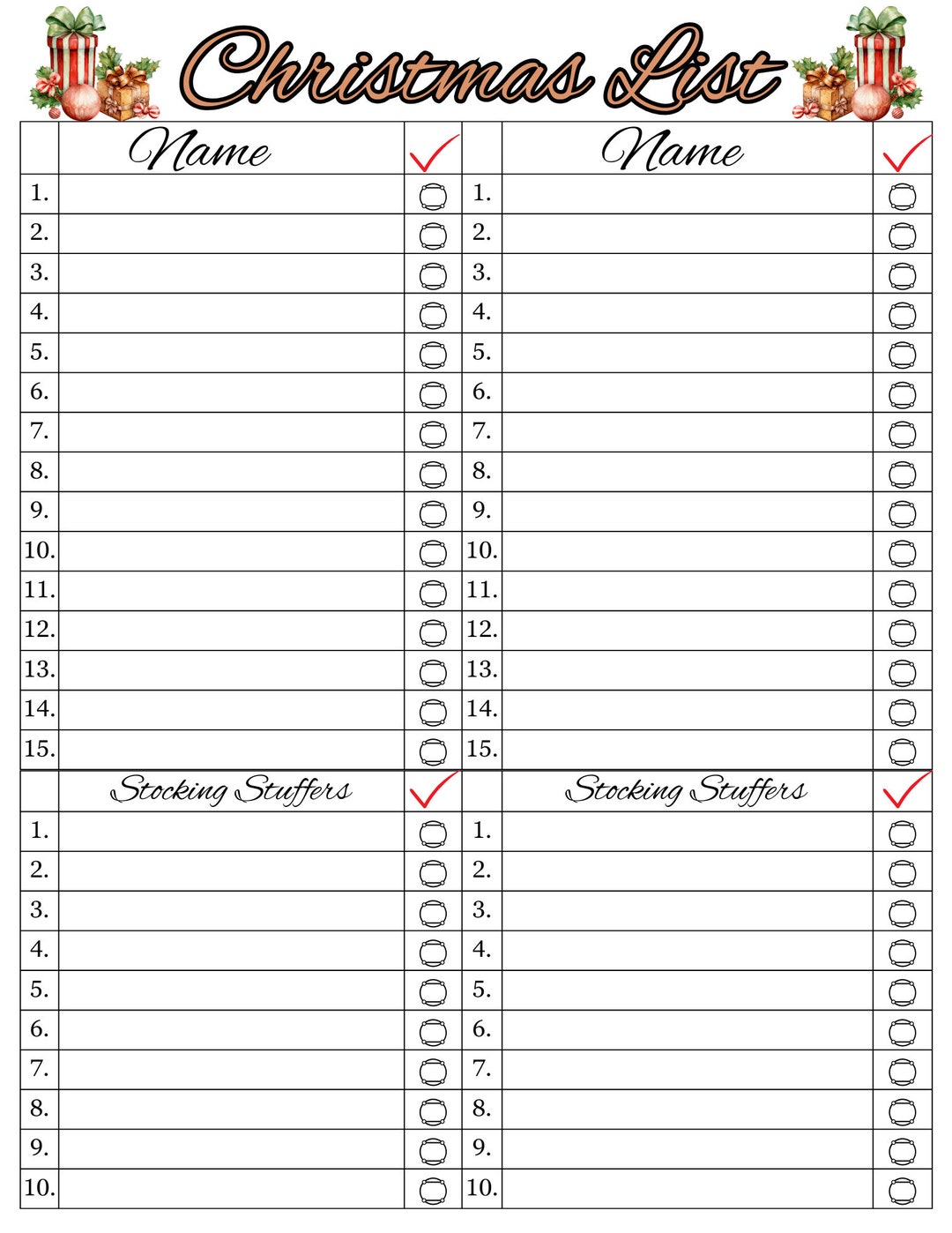 TRENDING - THE BEST Christmas List Gift Planner Tracker Checklist 3 ...