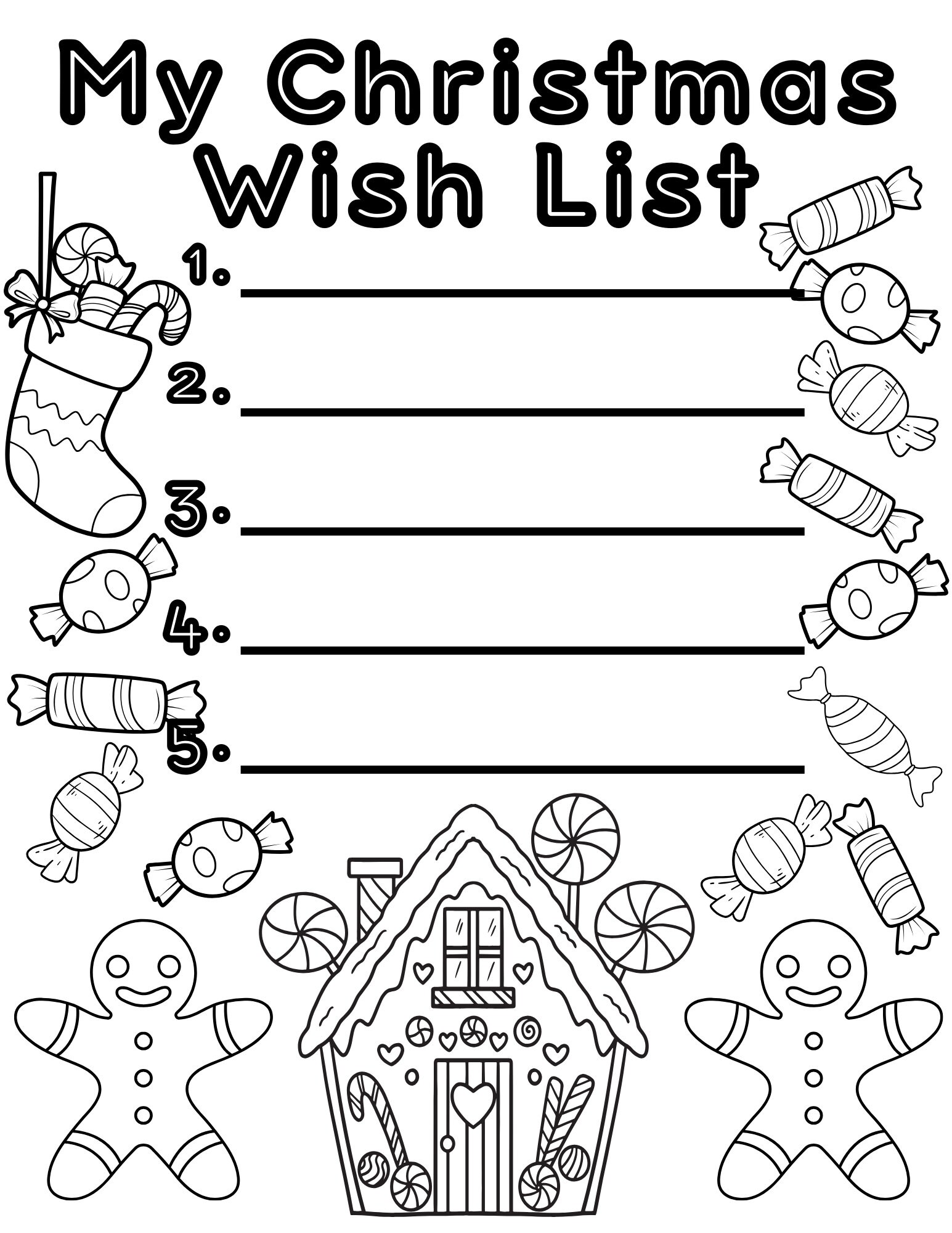 TRENDING - 20 Different Sheets - Christmas Wish List Coloring Sheet ...