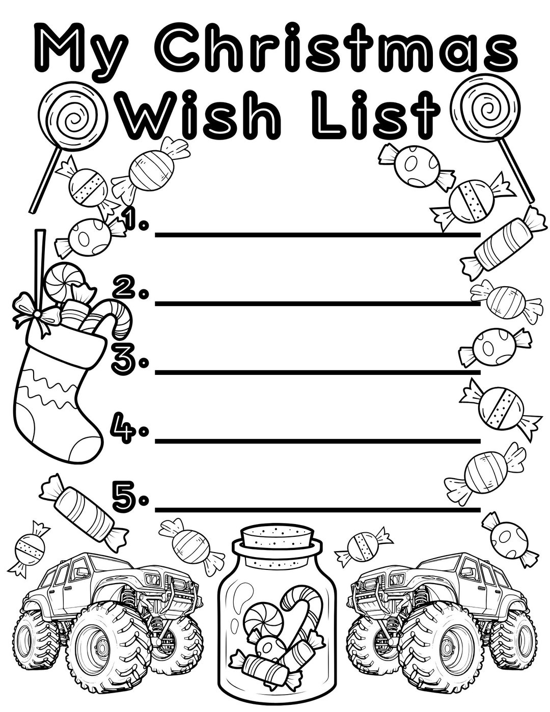 12 DIFFERENT SHEETS - Christmas HOT Toy Wish List Coloring Boy Girl ...