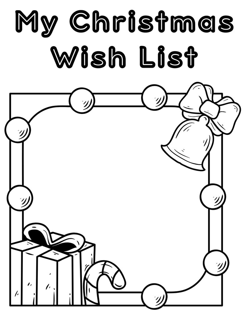 TRENDING - 20 Different Sheets - Christmas Wish List Coloring Sheet ...