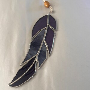 Stained Glass Feather, Feather Suncatcher, Feather Glass Window Hanging ...
